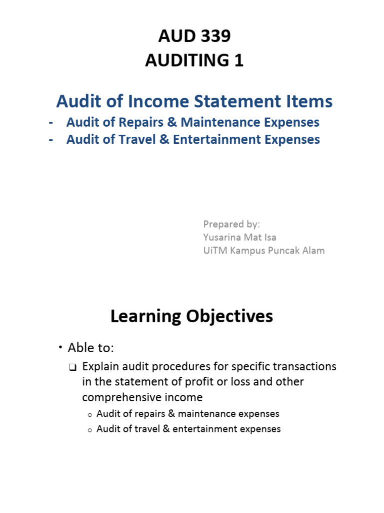 Auditing Income Statement Expenses | PDF | Audit | Expense