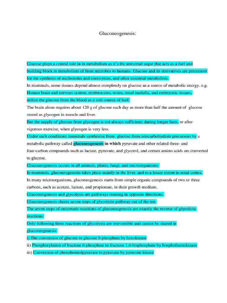 New Gluconeogenesis NoCopy | PDF
