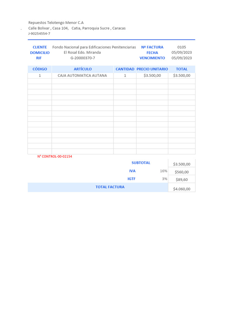 Caso Factura 2 en Dolar e Igtf | PDF