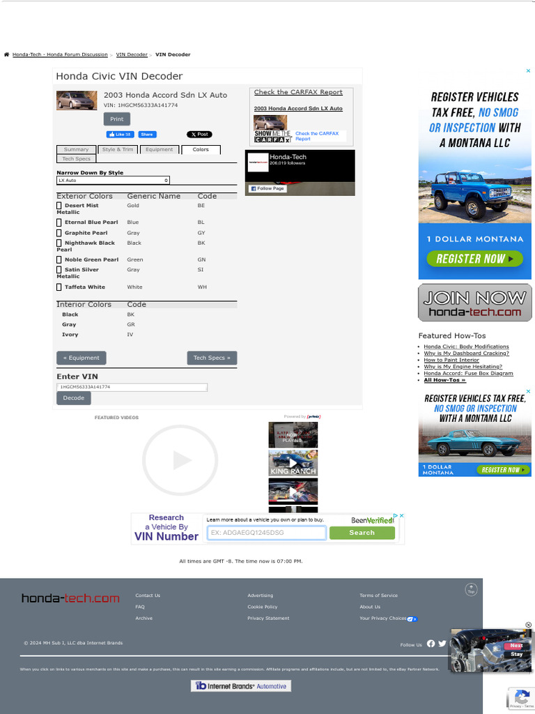 Honda VIN Decoder Guide | PDF | Vehicle Technology | Car Manufacturers ...