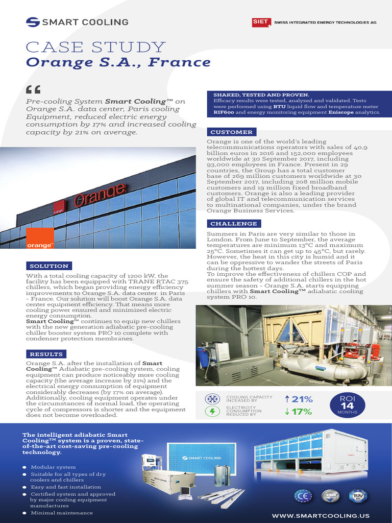 Orange S.A. Case - Study - SmartCooling System | PDF | Data Center ...