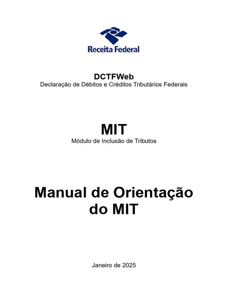 Manual MIT: Guia Completo DCTFWeb | PDF | Imposto de Renda | Impostos