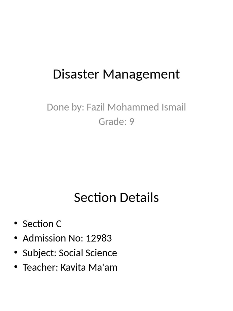 Understanding Disaster Management Basics | PDF