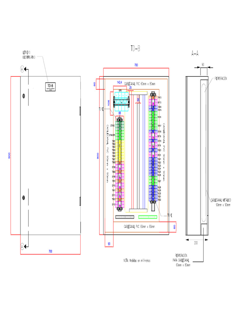 Diseño y Diemnsiones de Tablero TD-B Final - Rev02 | PDF