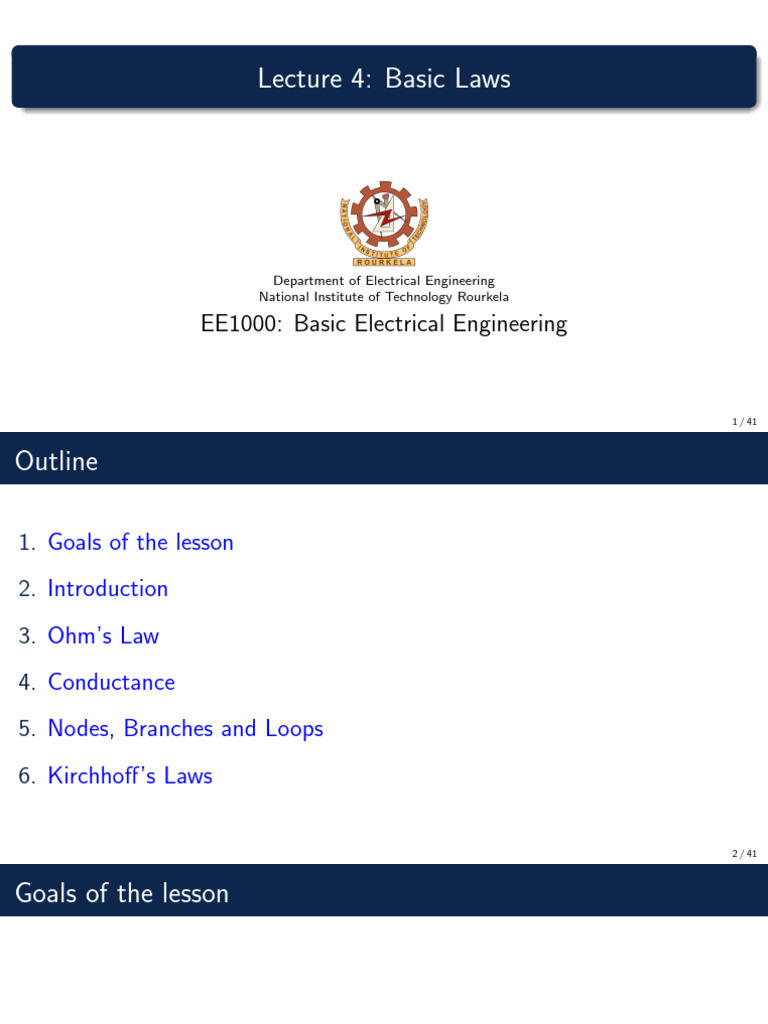 Lecture_4__Basic_Laws | PDF | Electrical Network | Resistor