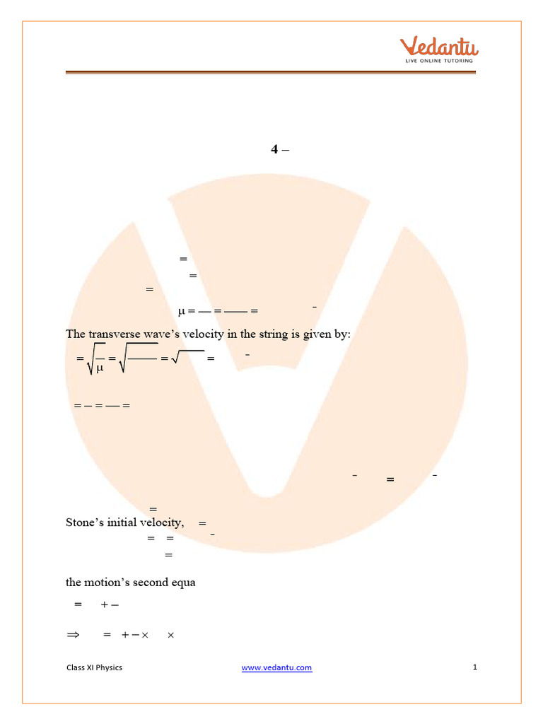 NCERT Solutions For Class 11 Physics Chapter 14 Waves - Free PDF Download | PDF | Waves | Sound