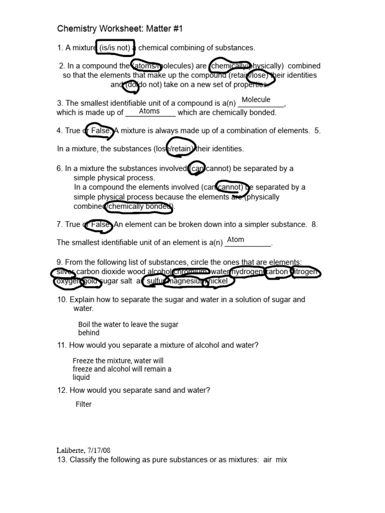 Classification of Matter-2-1 | PDF | Mixture | Chemical Compounds