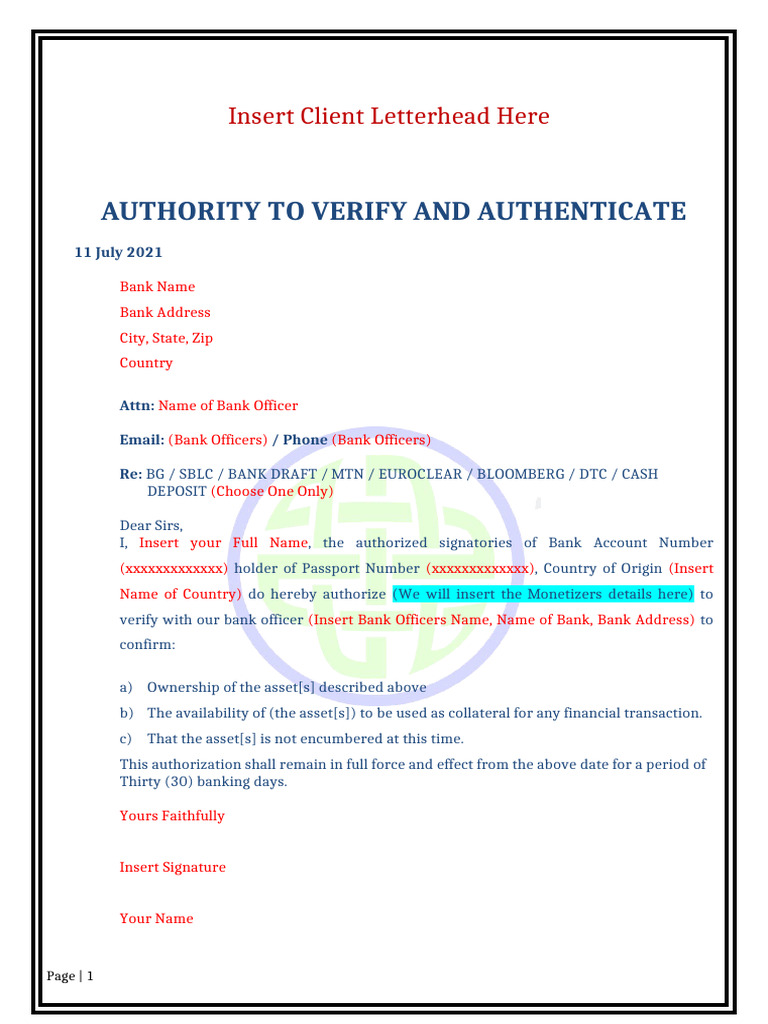 HGC Client Compliance Application Authority To Verify | PDF