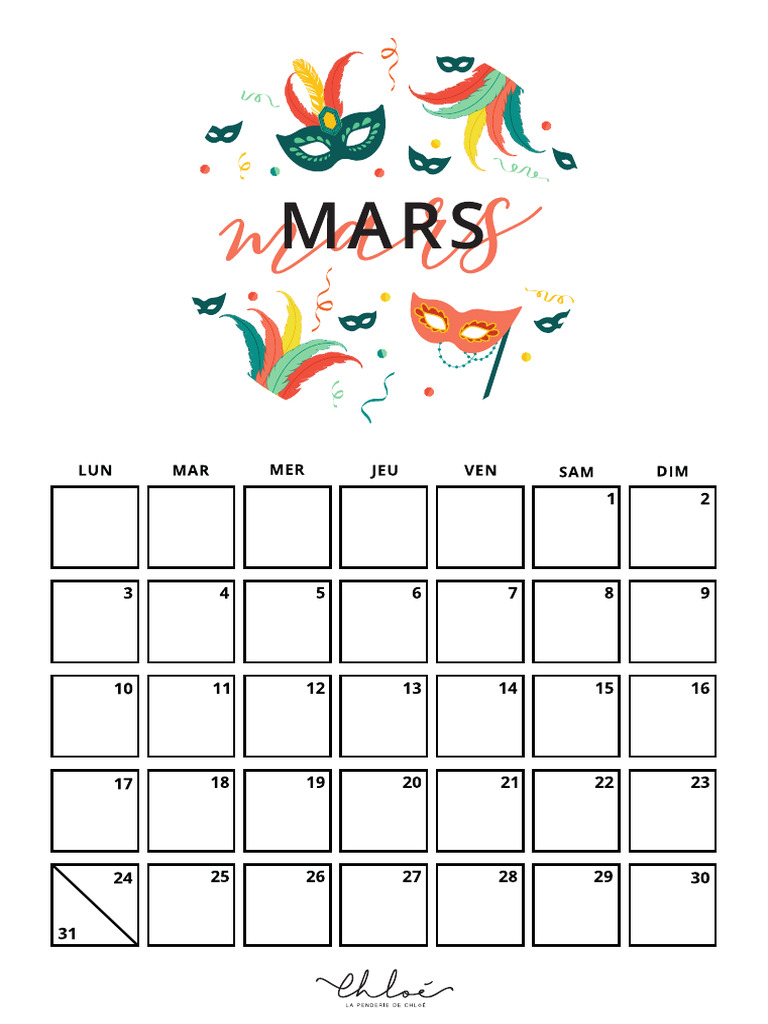 Calendrier Mars | PDF