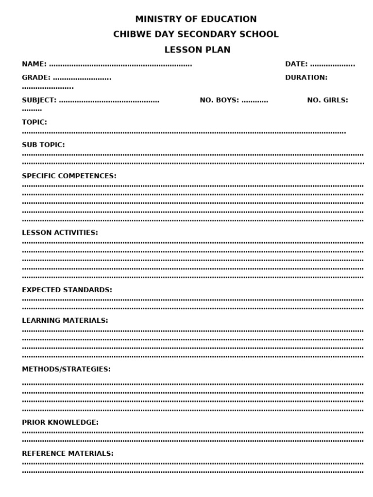 Any Lesson Plan Template 2025 | PDF | Procedural Knowledge | Intelligence