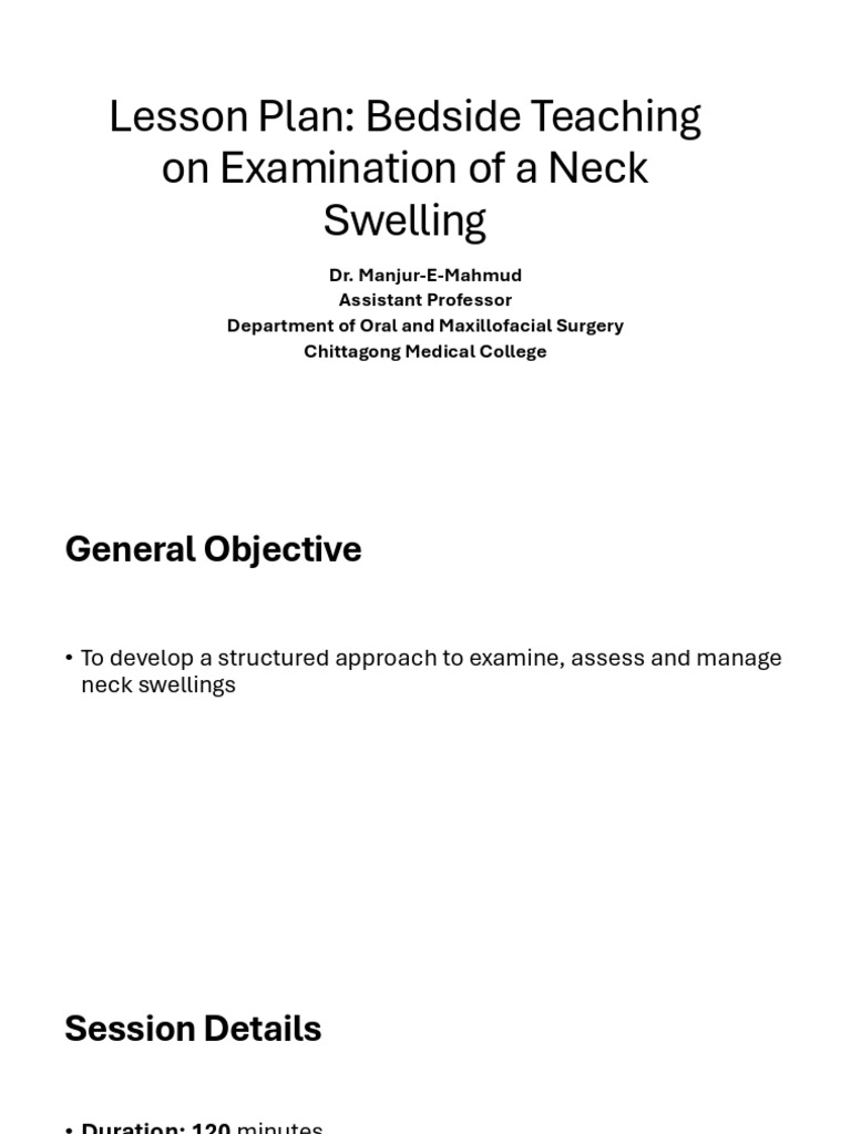 Bed Side Teaching Lesson Plan | PDF | Thyroid | Medical Specialties