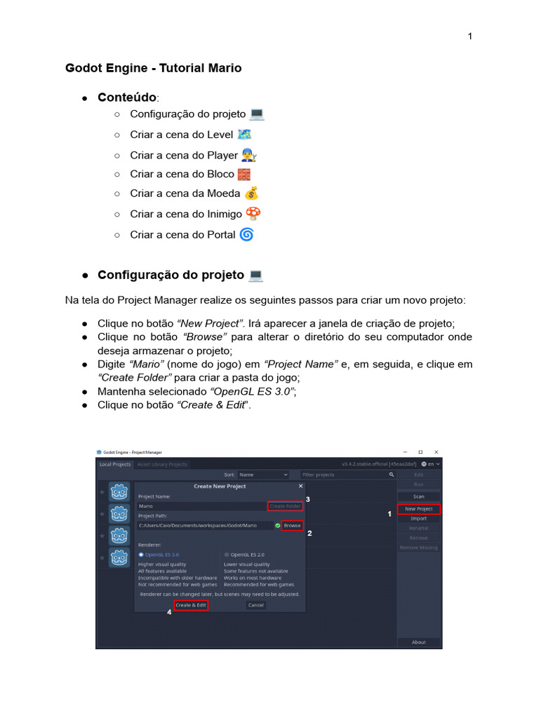 Tutorial Godot: Criando Jogo Mario | PDF | Informática