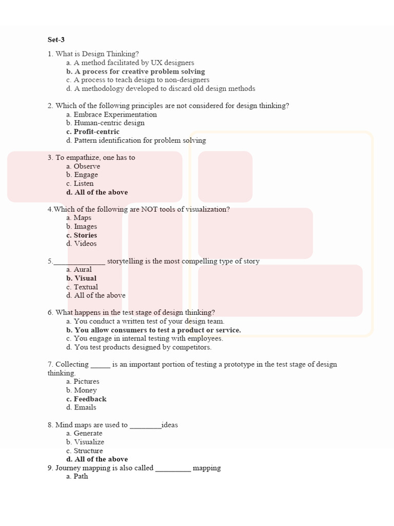 VTU Model Question Answers (1) - Pages-3 | PDF | Design Thinking | Thought
