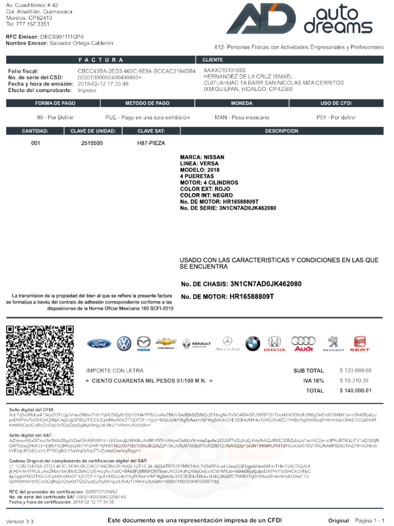 REFACTURA VERSAautodreams | PDF