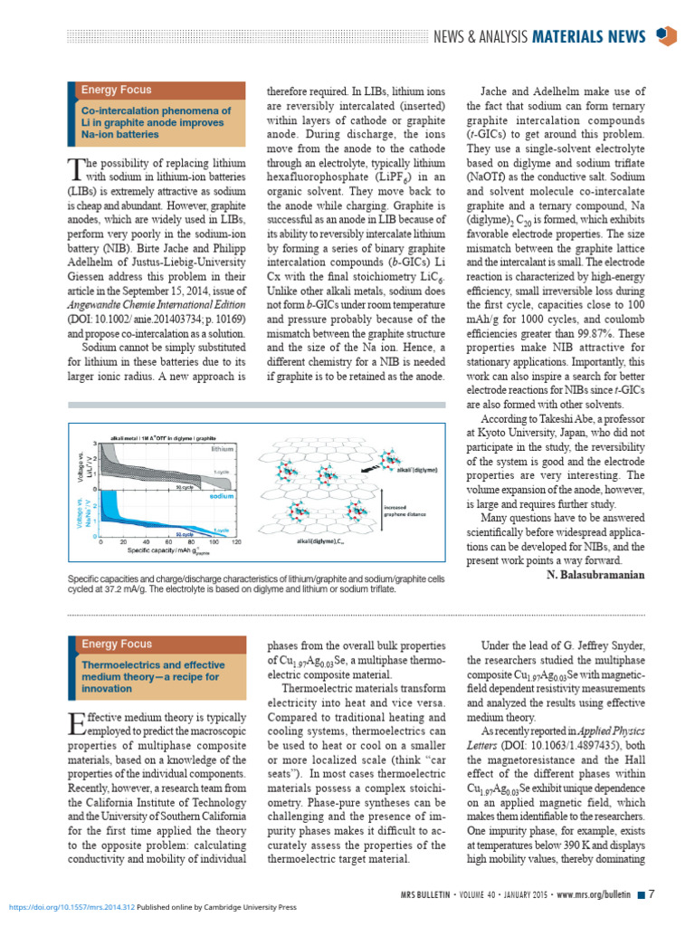 Energy Focus Cointercalation Phenomena of Li in Graphite Anode Improves ...
