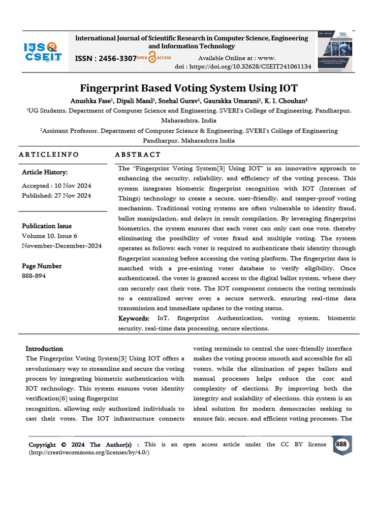 Fingerprint_Based_Voting_System_Using_IOT | PDF | Electoral Fraud ...