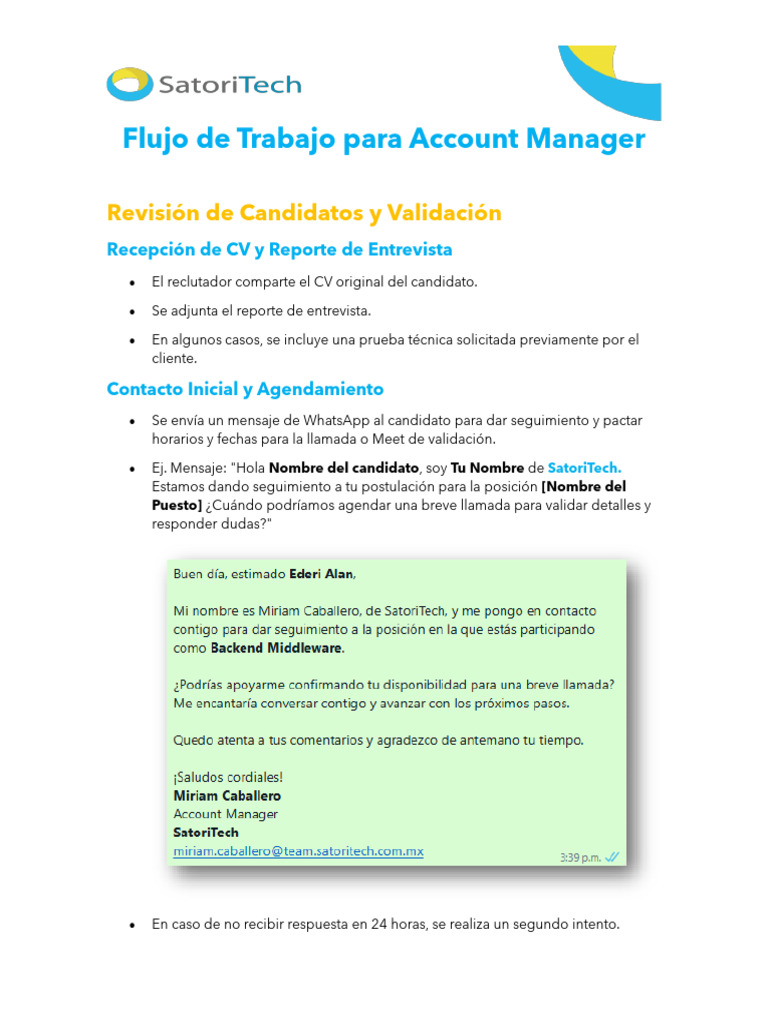 Flujo de Trabajo para Account Manager | PDF