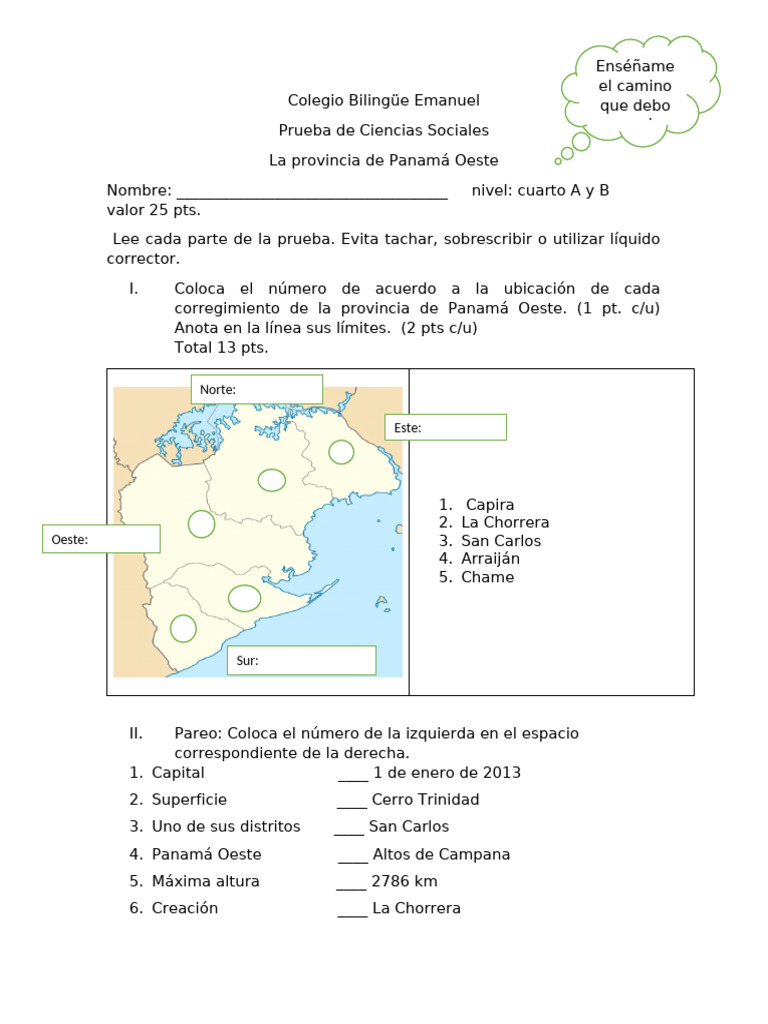 Prueba de Panamá Oeste | PDF
