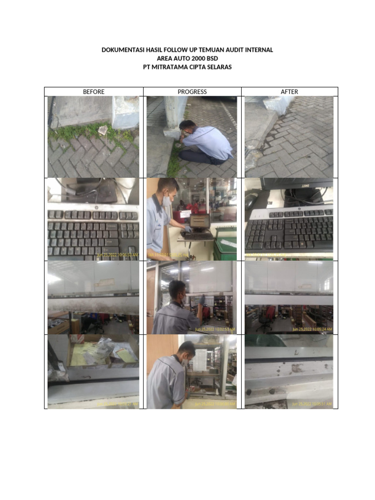 DOKUMENTASI HASIL FOLLOW UP TEMUAN AUDIT INTERNAL | PDF
