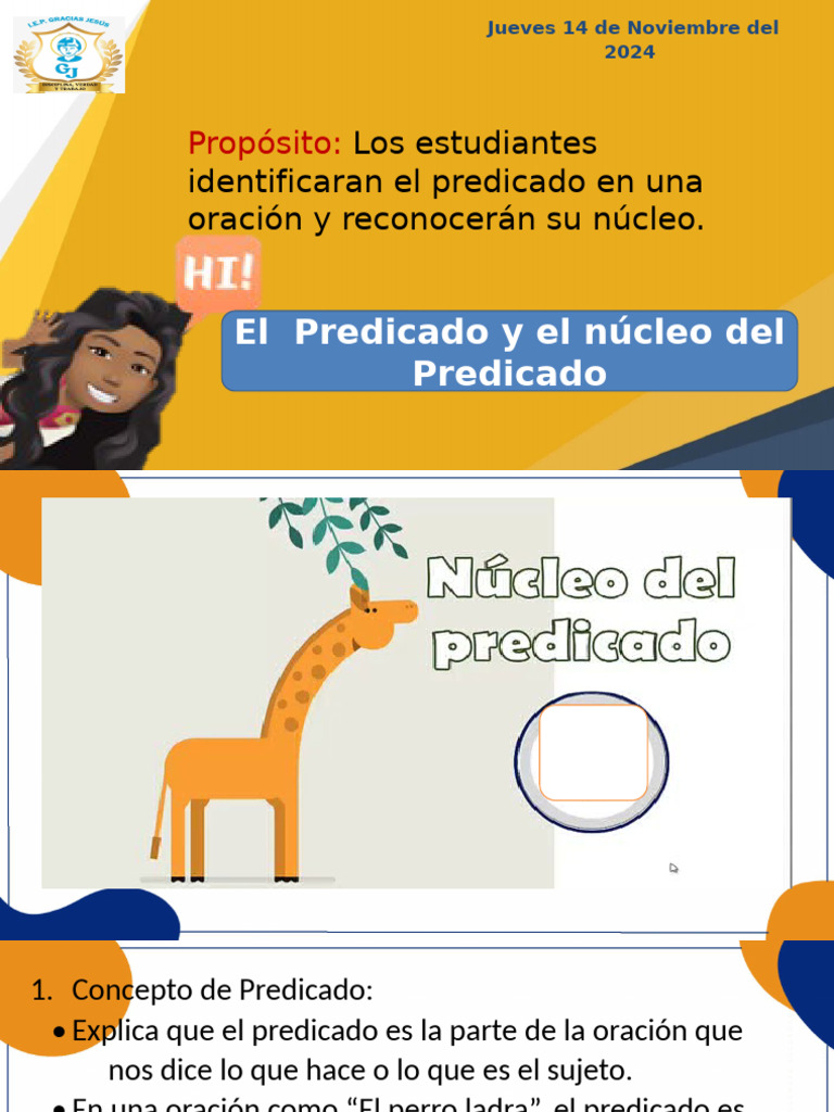 Comunicación El Predicado y El Núcleo Del Predicado | PDF
