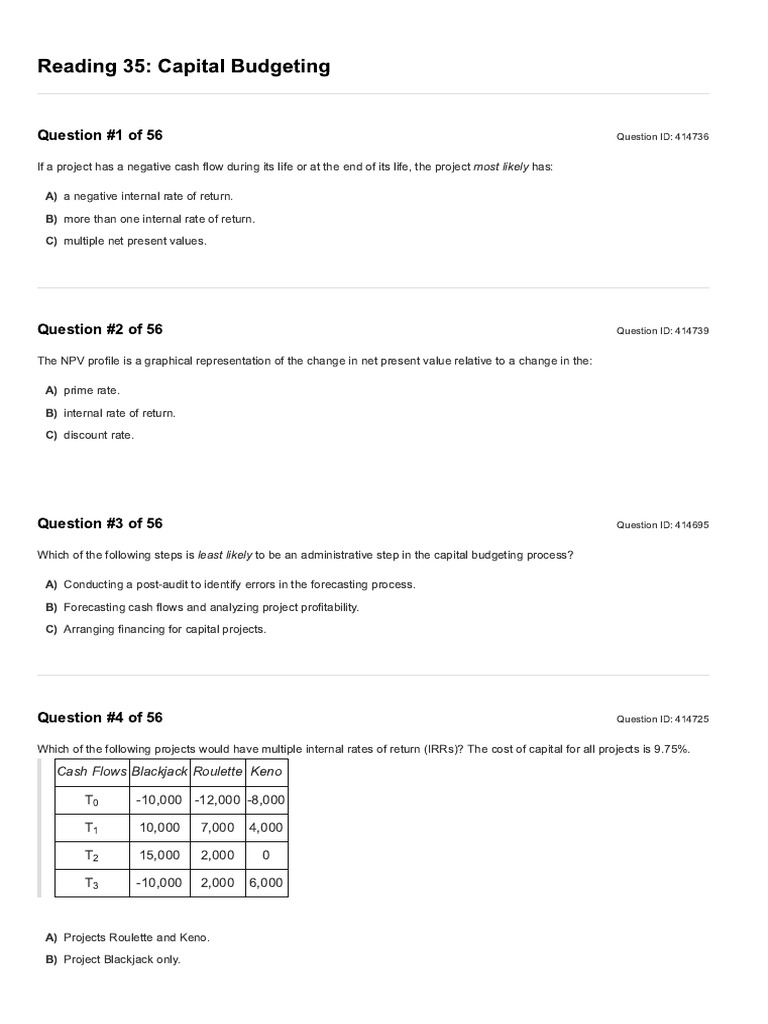 Practice - Capital Budgeting | PDF