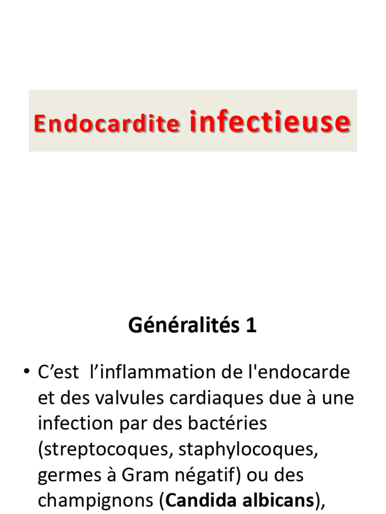 Endocardite Infectieuse : Causes et Traitement | PDF | Système cardio ...