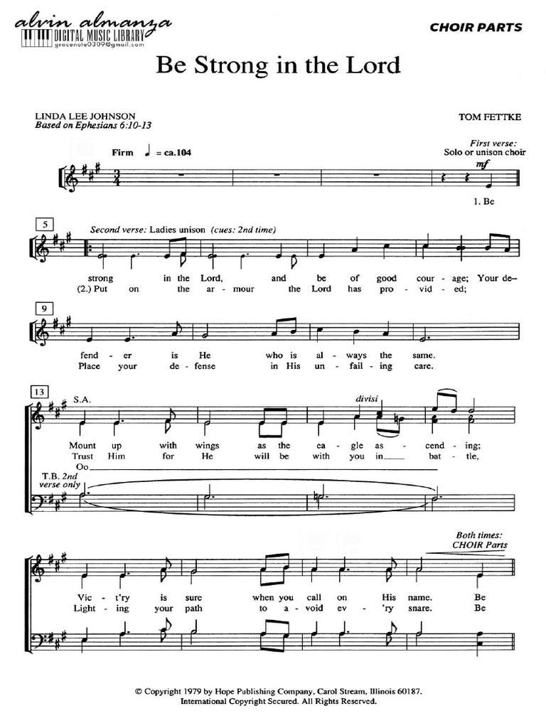 BE STRONG IN THE LORD parts | PDF