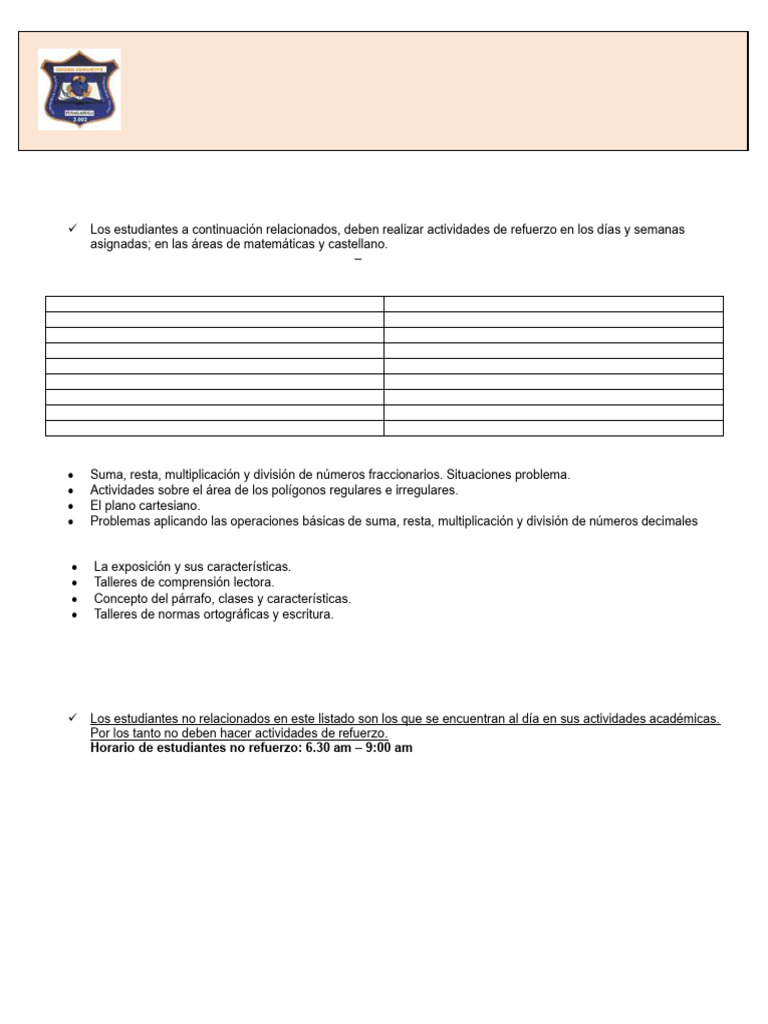Informe Refuerzos Finales Año Lectivo 2024 | PDF | Matemáticas