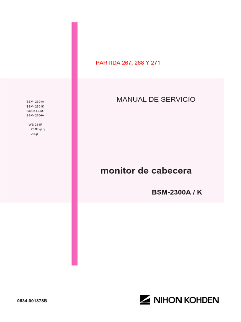 267 268 271 Monitor de Sv Nihon Kohden Bsm 2300 | PDF | Onda de radio ...