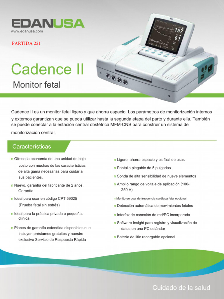 221 Cardiotocografo Danatech Cadence Ii | PDF | Monitor de computadora