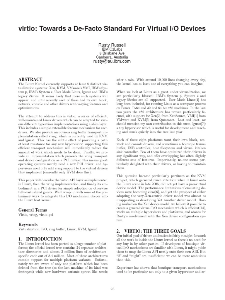 Virtio Russel | PDF | Device Driver | Computing