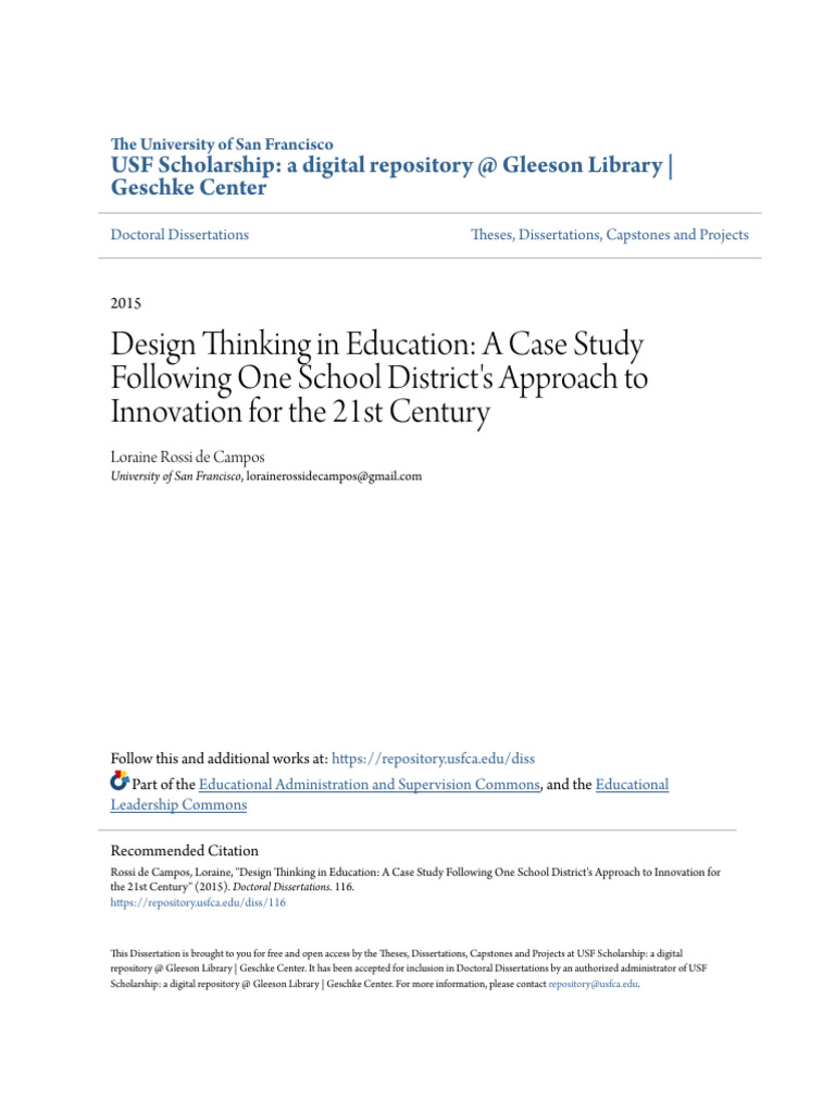 Design Thinking in Education - A Case Study Following One School D ...