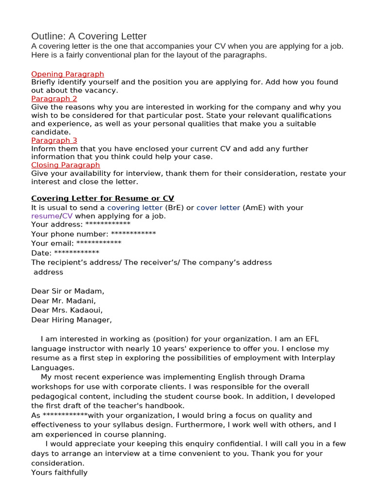 Job Application Cover Letter Guide | PDF | Résumé