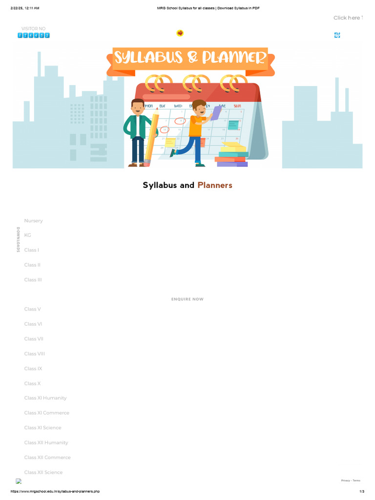 MRG School Syllabus For All Classes - Download Syllabus in PDF | PDF