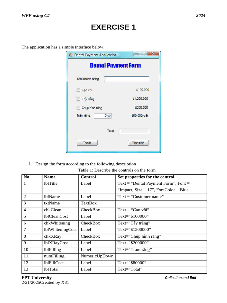 66502cd84c88cec0e9cb4c8c WPF Exercises | PDF | Windows Presentation Foundation | Microsoft Windows