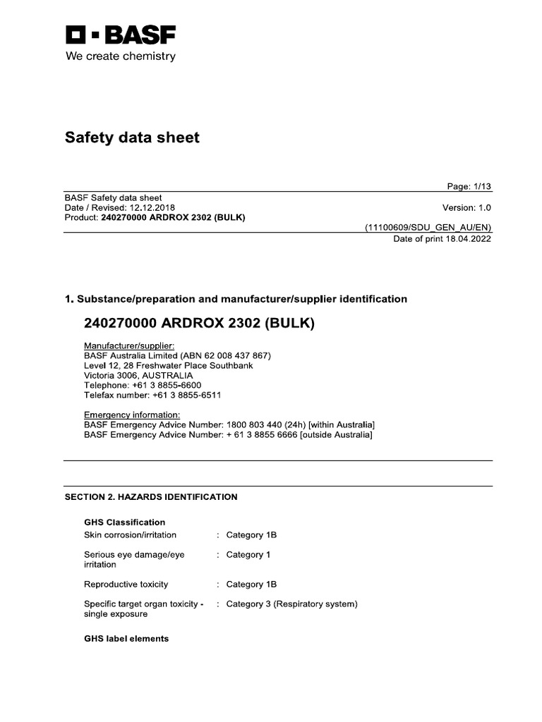 Fds Ardrox 2302 | PDF
