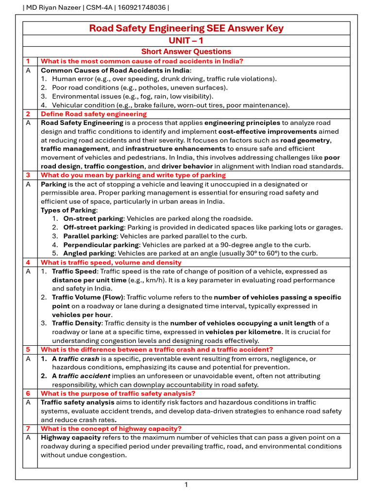 Road Safety Engineering Overview | PDF | Traffic Collision | Traffic