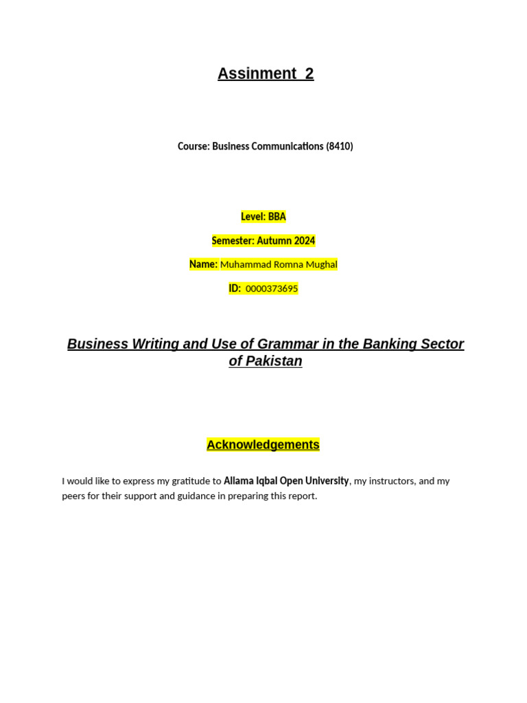 8410 Business - Writing - Report | PDF | Communication | Reputation