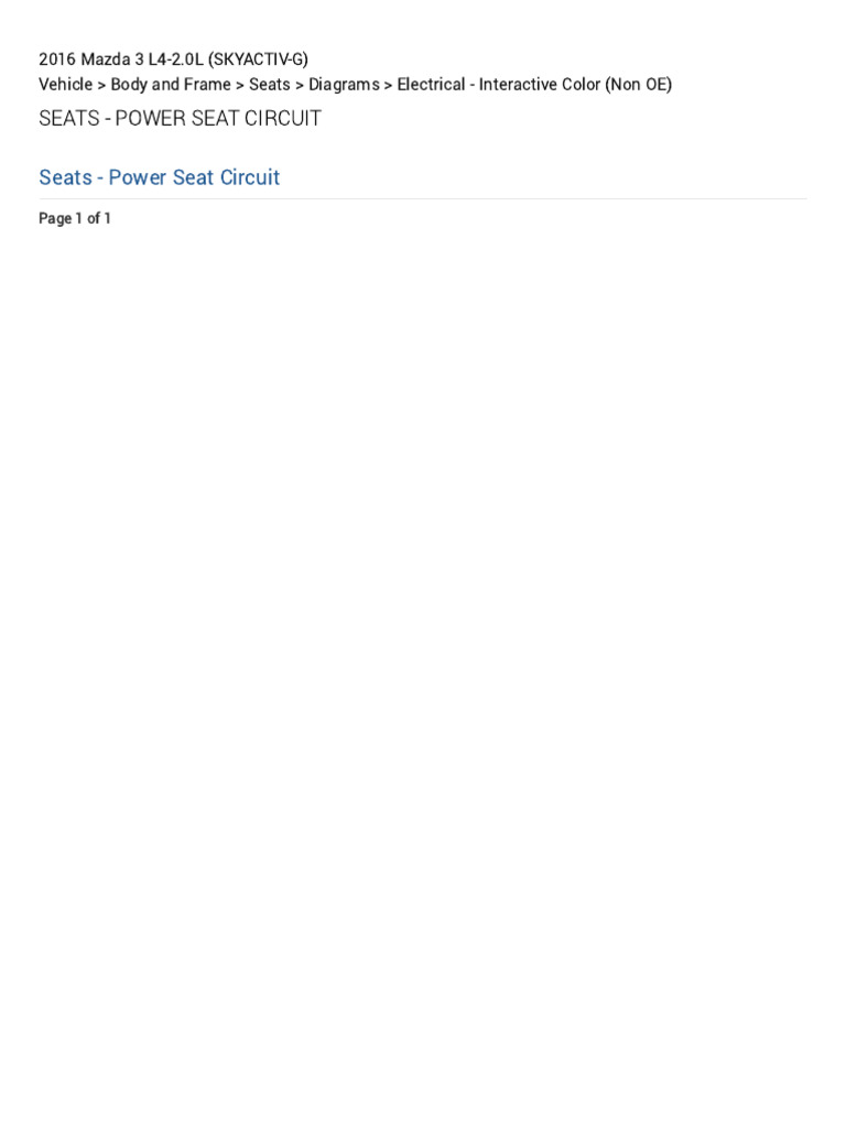 2016 Mazda 3 Power Seat Circuit Diagram | PDF | Wheeled Vehicles ...