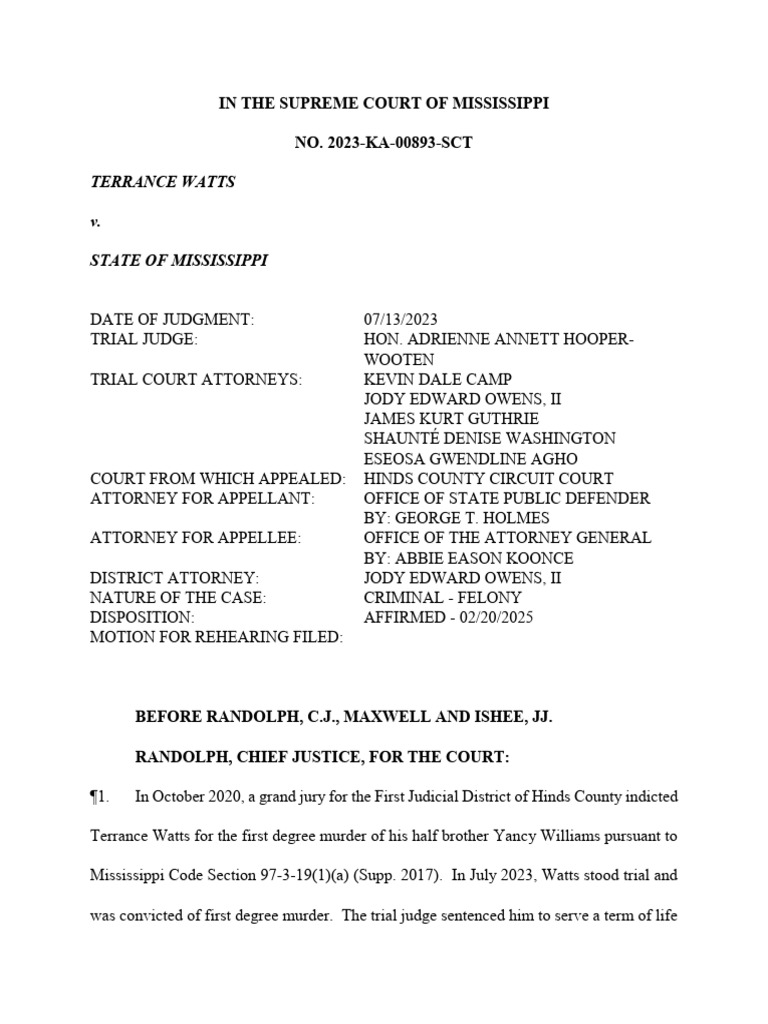 Terrance Watts ruling | PDF | Verdict | Murder