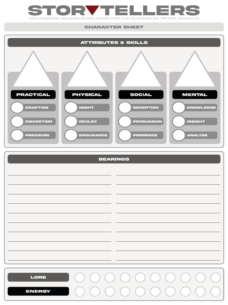 Storytellers - Character Sheet 2 | PDF