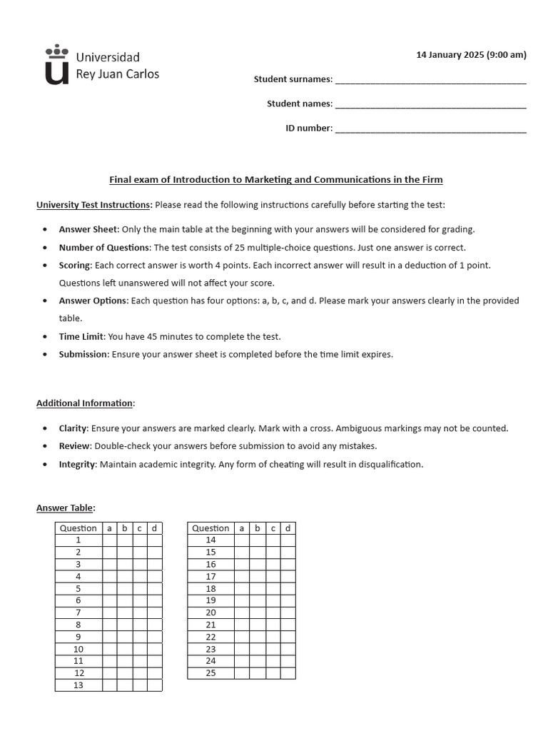 Introd To Mark Model Exam | PDF