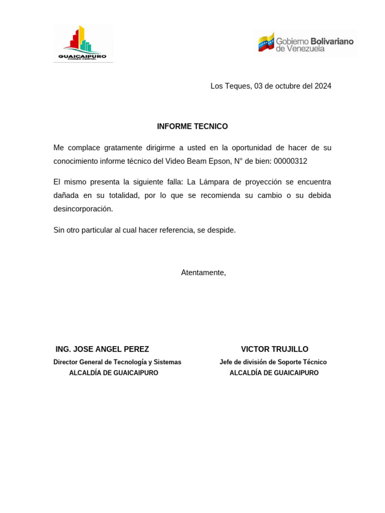 informe tecnico 1 | PDF