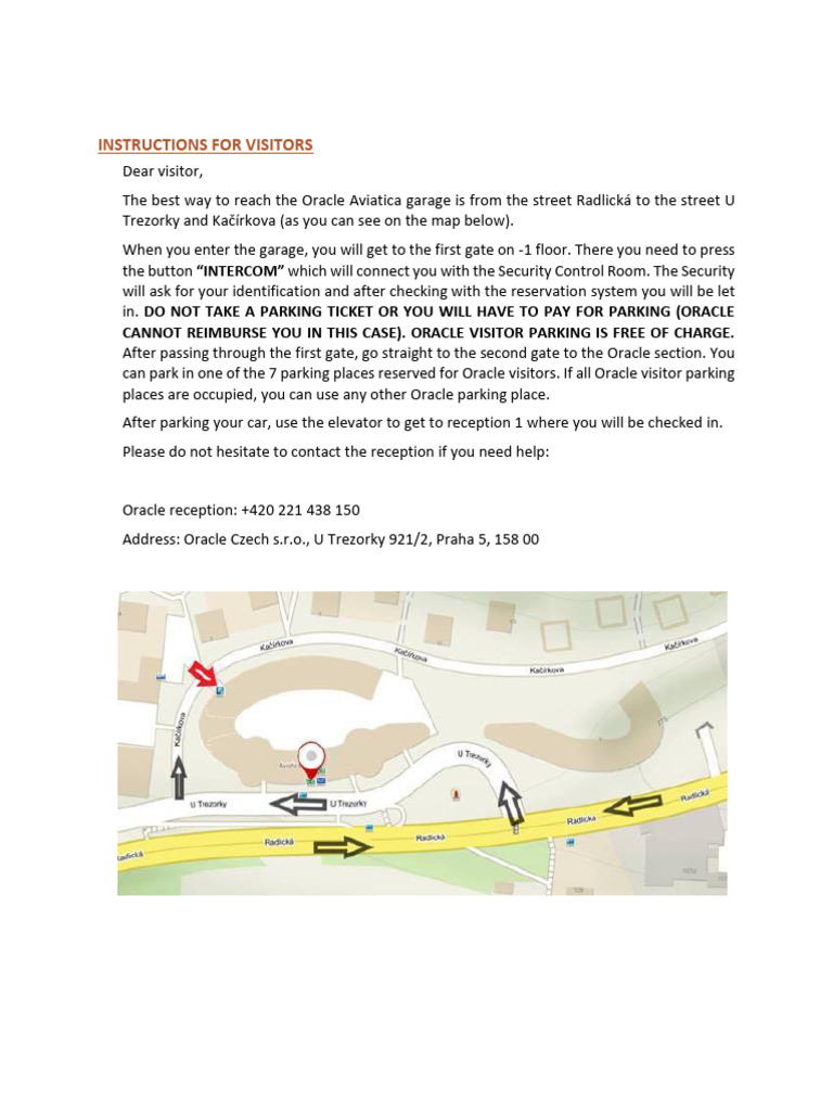 Parking Instruction | PDF