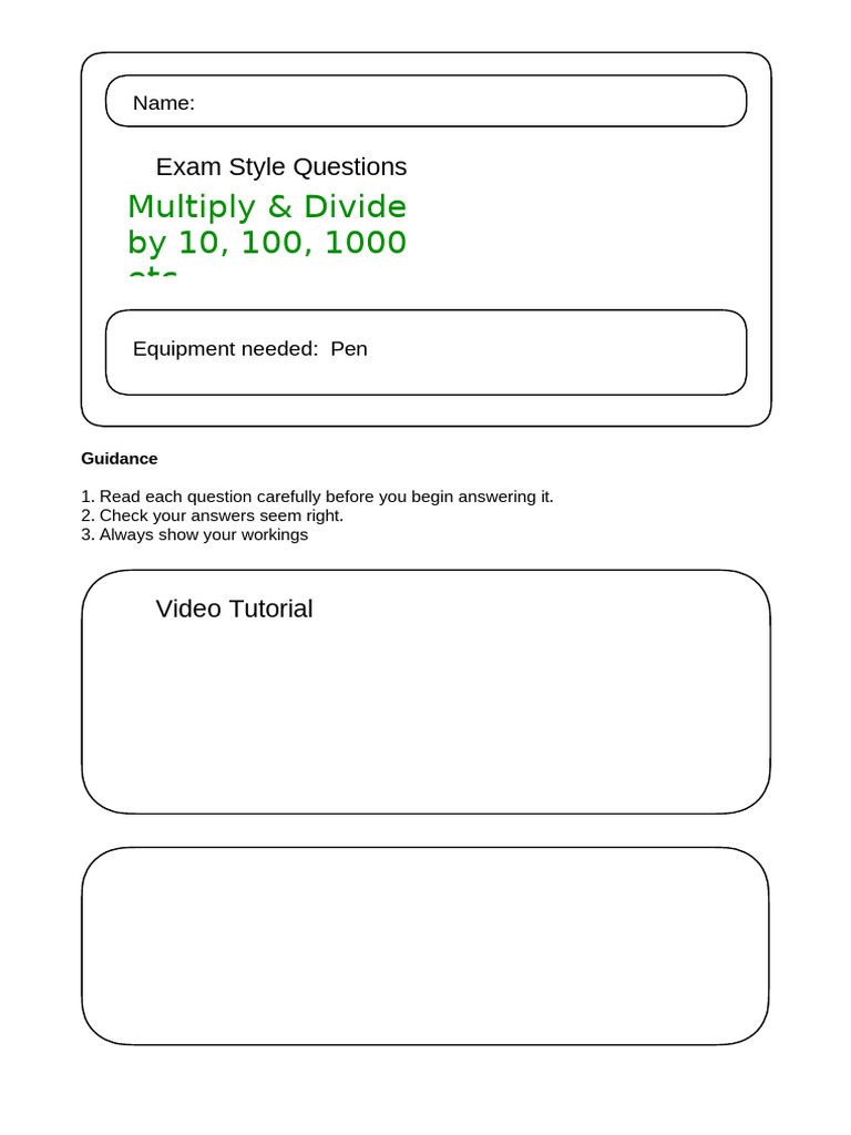 Multiplying-Dividing-10-100-1000 | PDF