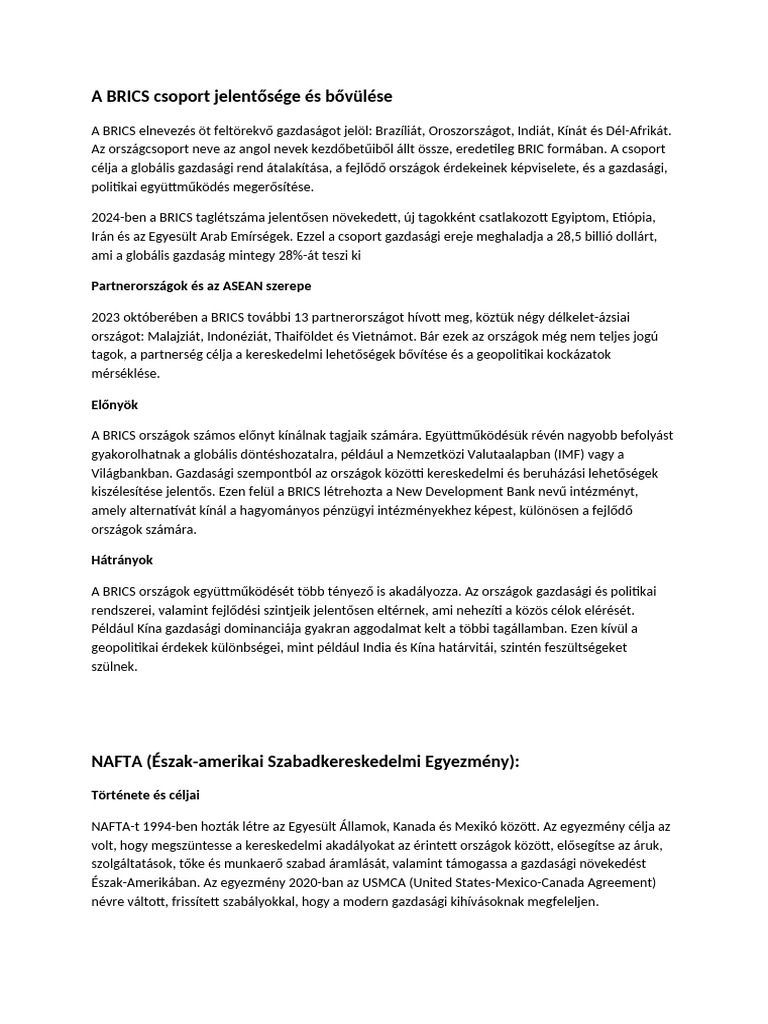 Brics Usmca | PDF