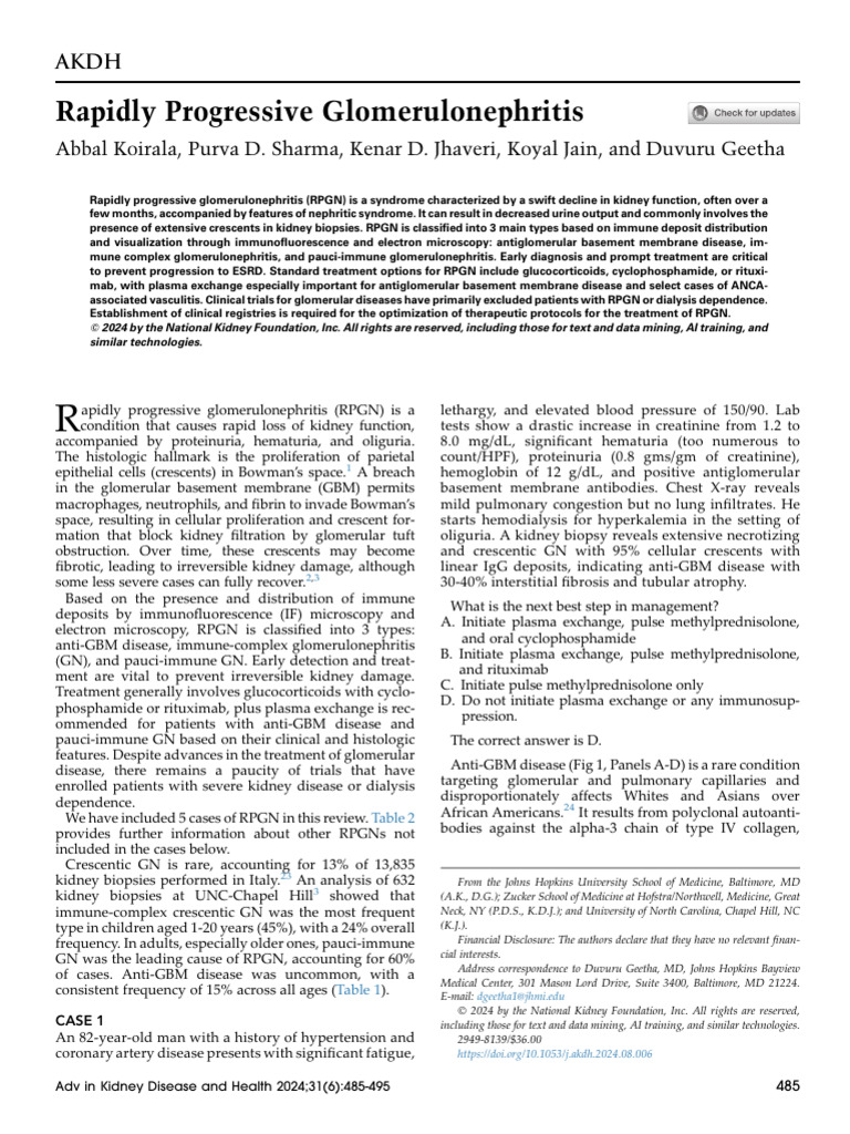 RPGN AKDH nov 24 | PDF | Immunology | Kidney