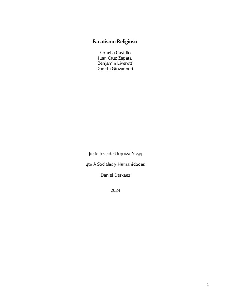 Fanatismo Religioso 1 | PDF | Fe | Dios