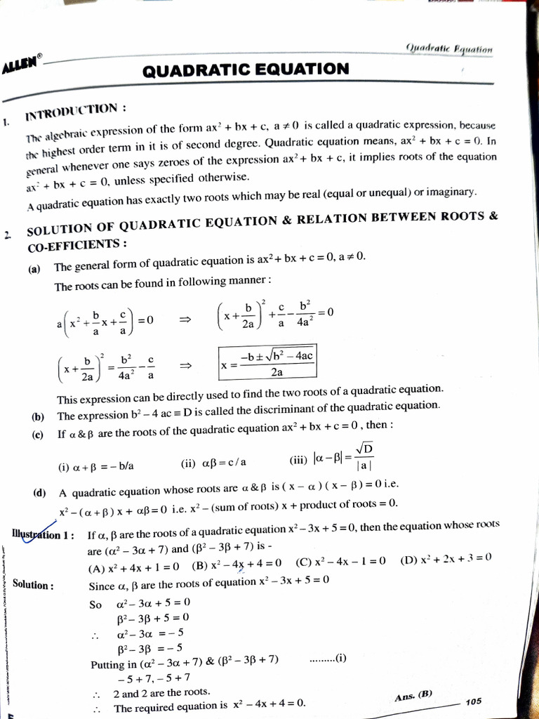 Quadratic 11th Allen | PDF