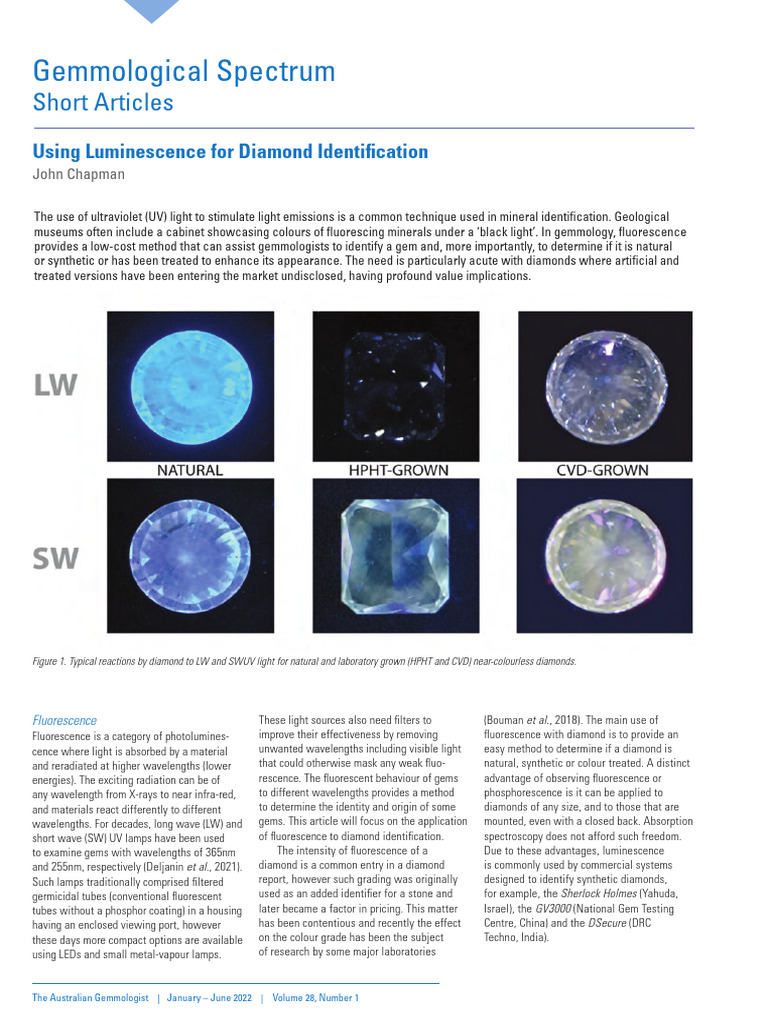 Using Luminescence For Diamond Identification | PDF | Fluorescence ...
